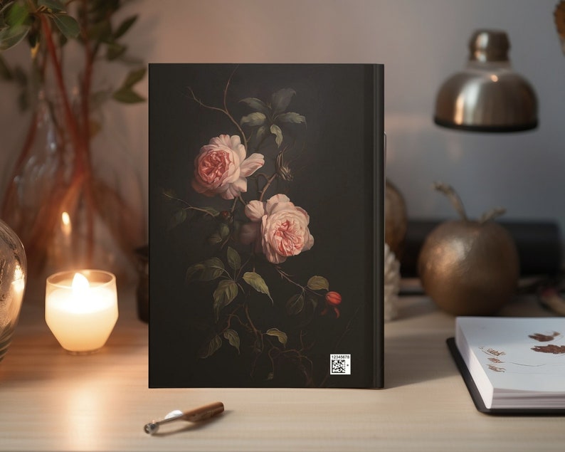 Dark Academia Rose Notebook Dark Aesthetic Floral Cottagecore Journal ...