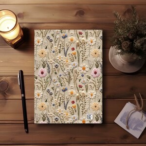 Whimsical Wildflower Journal | Beige Boho Cottagecore Flowers Pretty ...