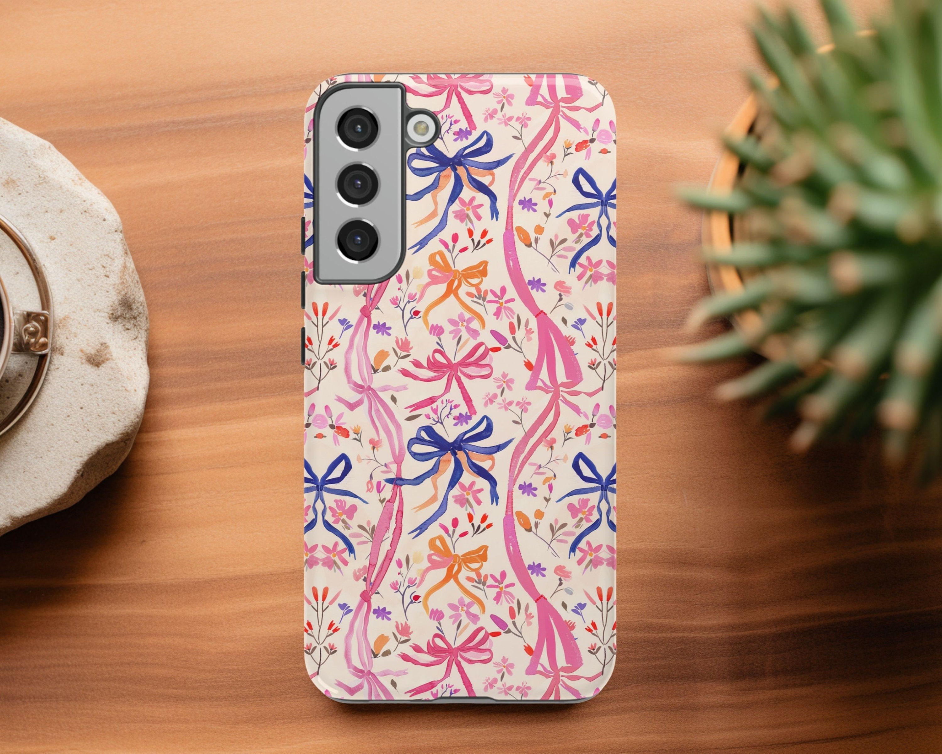 Whirly Bows Phone Case Pink Preppy Phonecase, Cute Floral Trendy ...