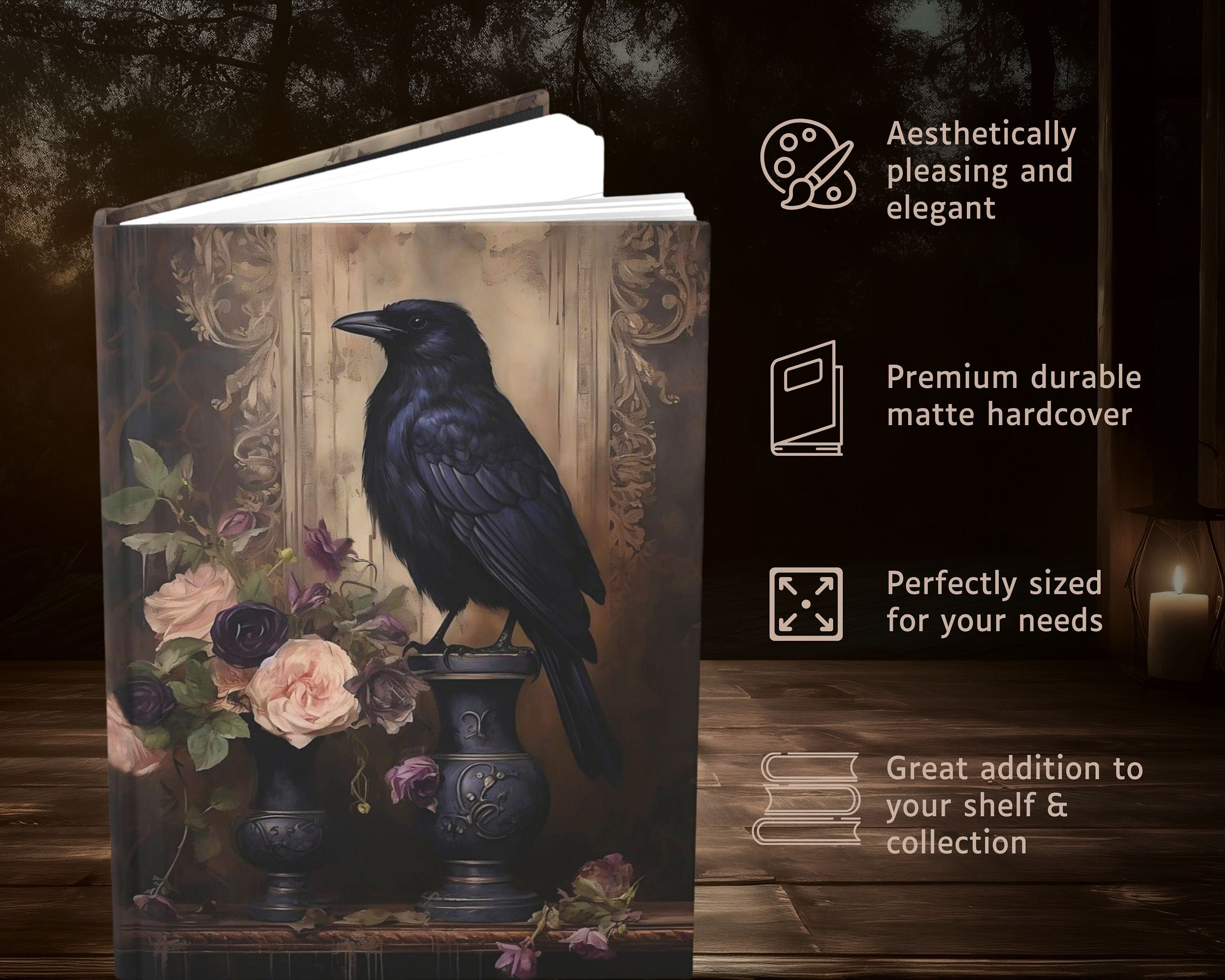 Raven Dark Academia Notebook Aesthetic Gothic Journal - Etsy Raven Dark Academia Notebook Aesthetic Gothic Journal - Etsy