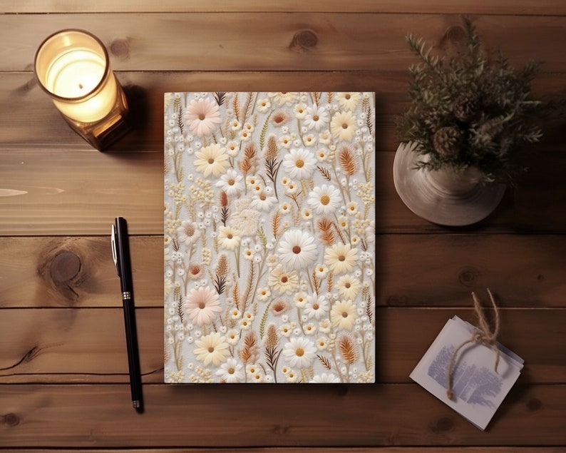 Daisy Wildflower Journal | Cottagecore Boho Daisies Beige Flowers ...