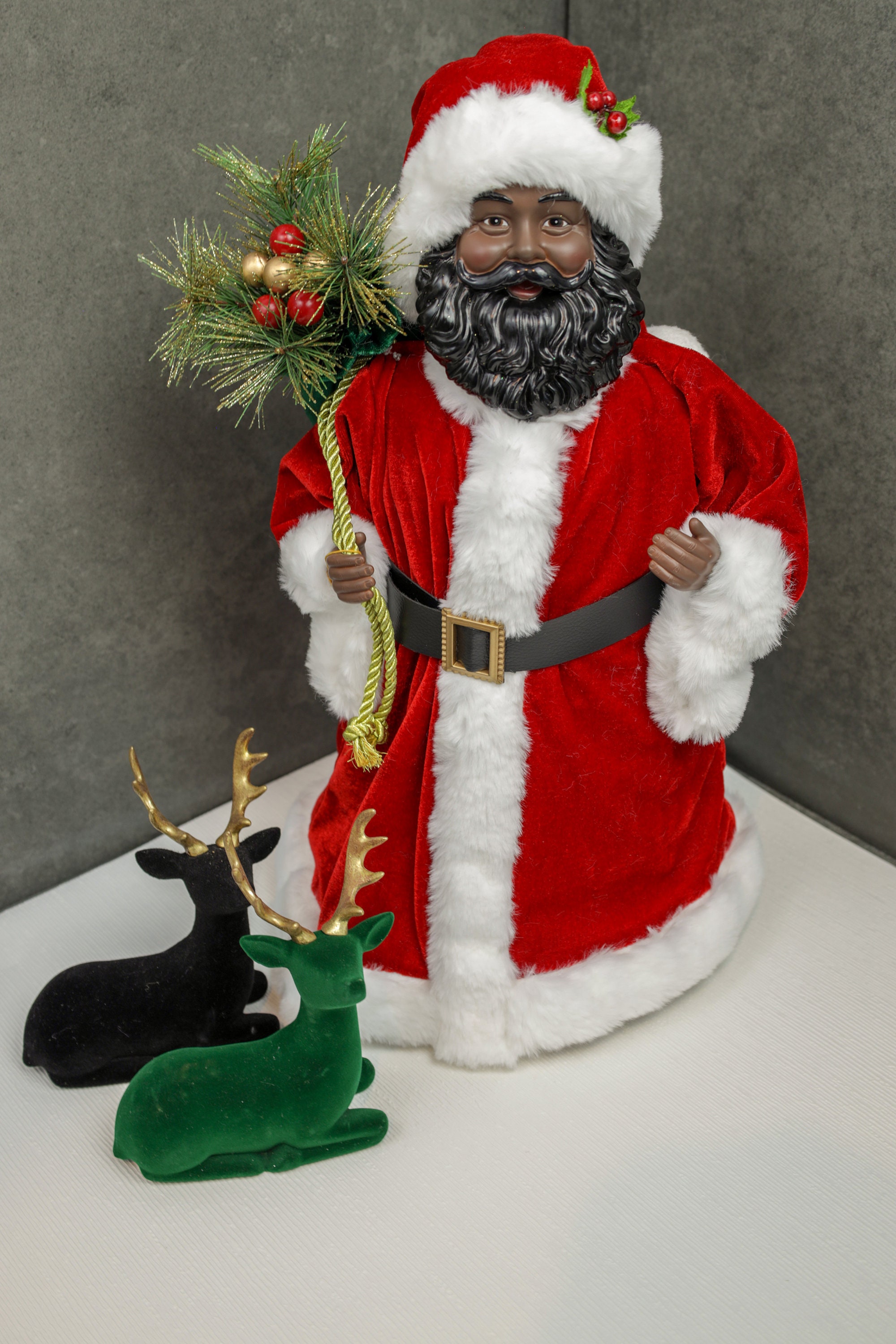 Black Santa Tree Topper - Etsy
