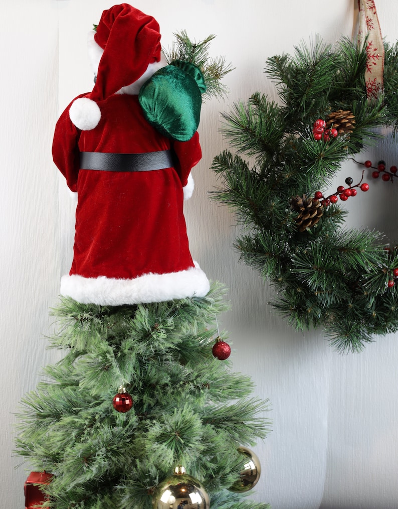 Black Santa Tree Topper - Etsy