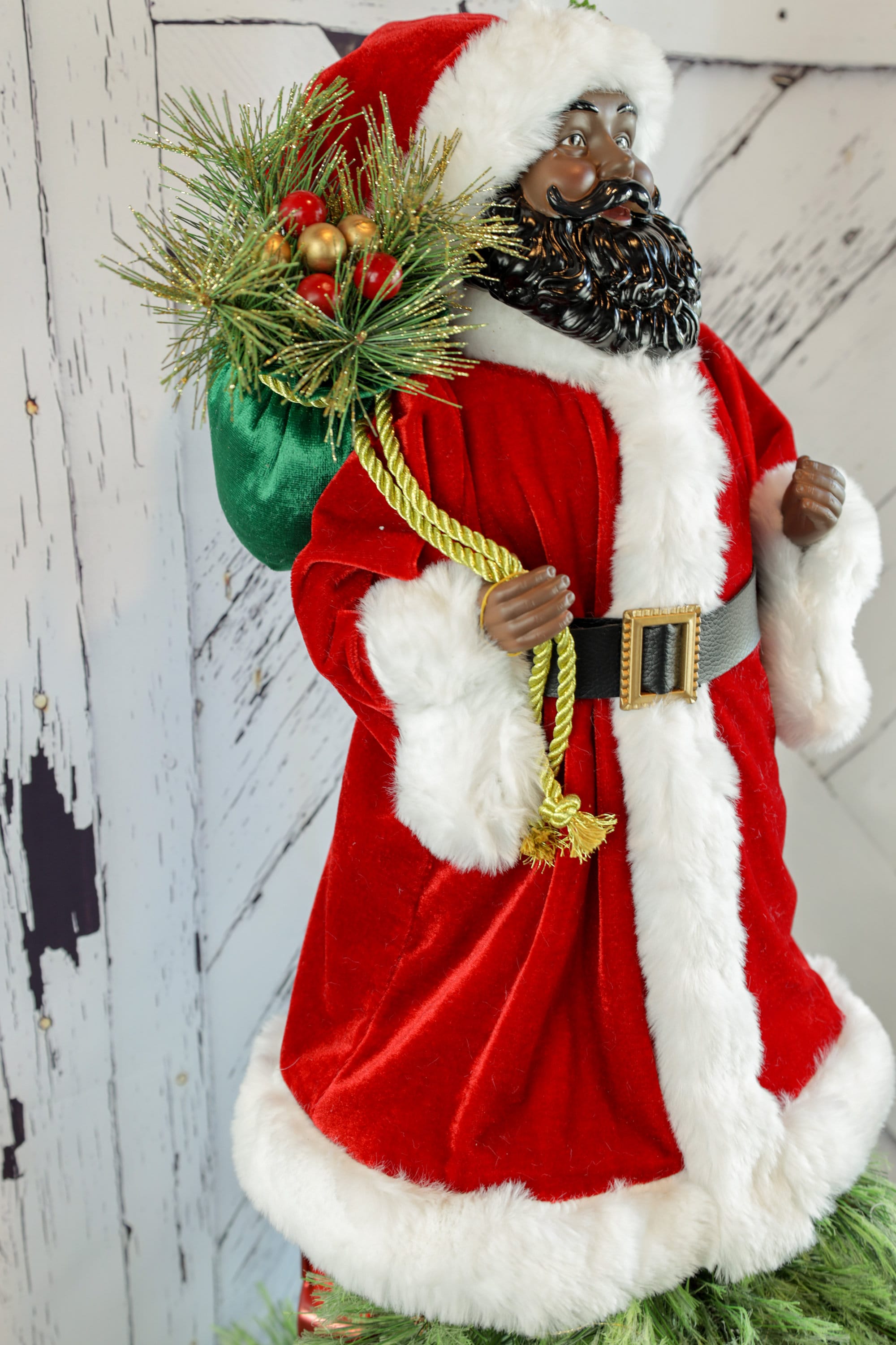 Black Santa Tree Topper - Etsy