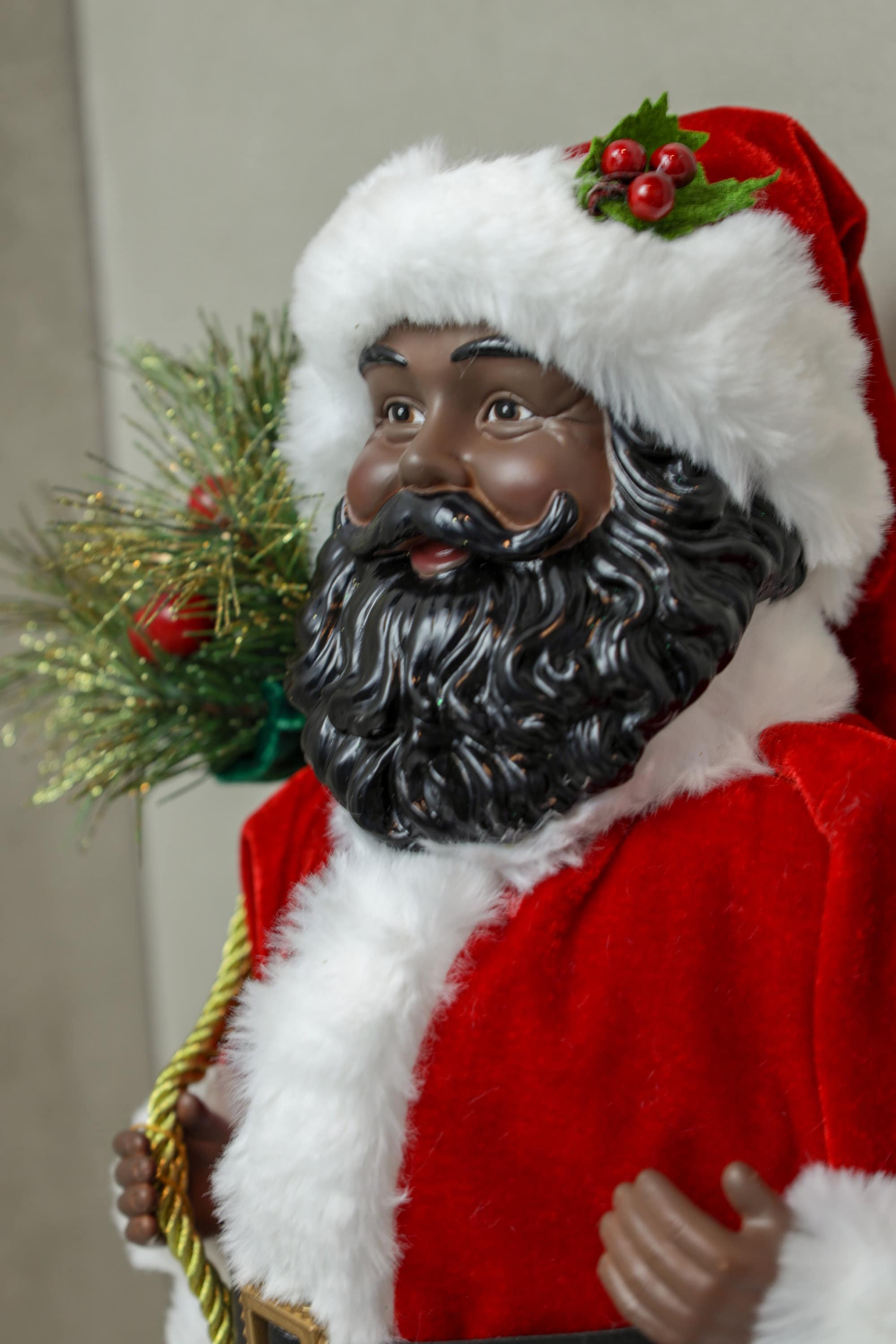 Black Santa Tree Topper - Etsy