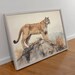 Printable Mountain Lion Art, Watercolor Wall Decor, Earth Tone Colors ...
