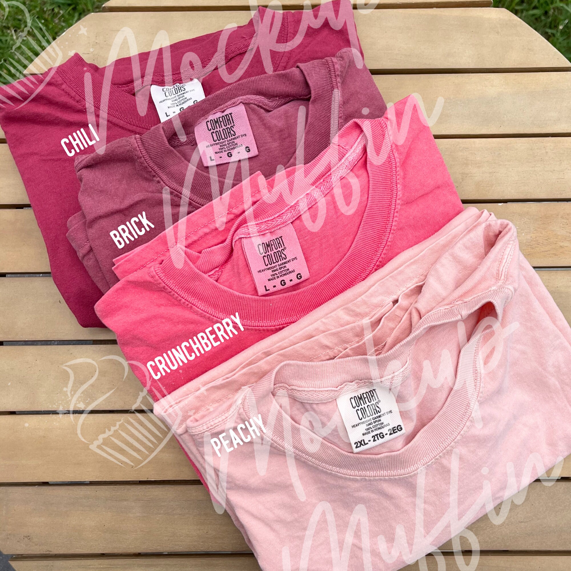 Red Comfort Colors T-shirt Color Chart for Stunning Product Listings ...