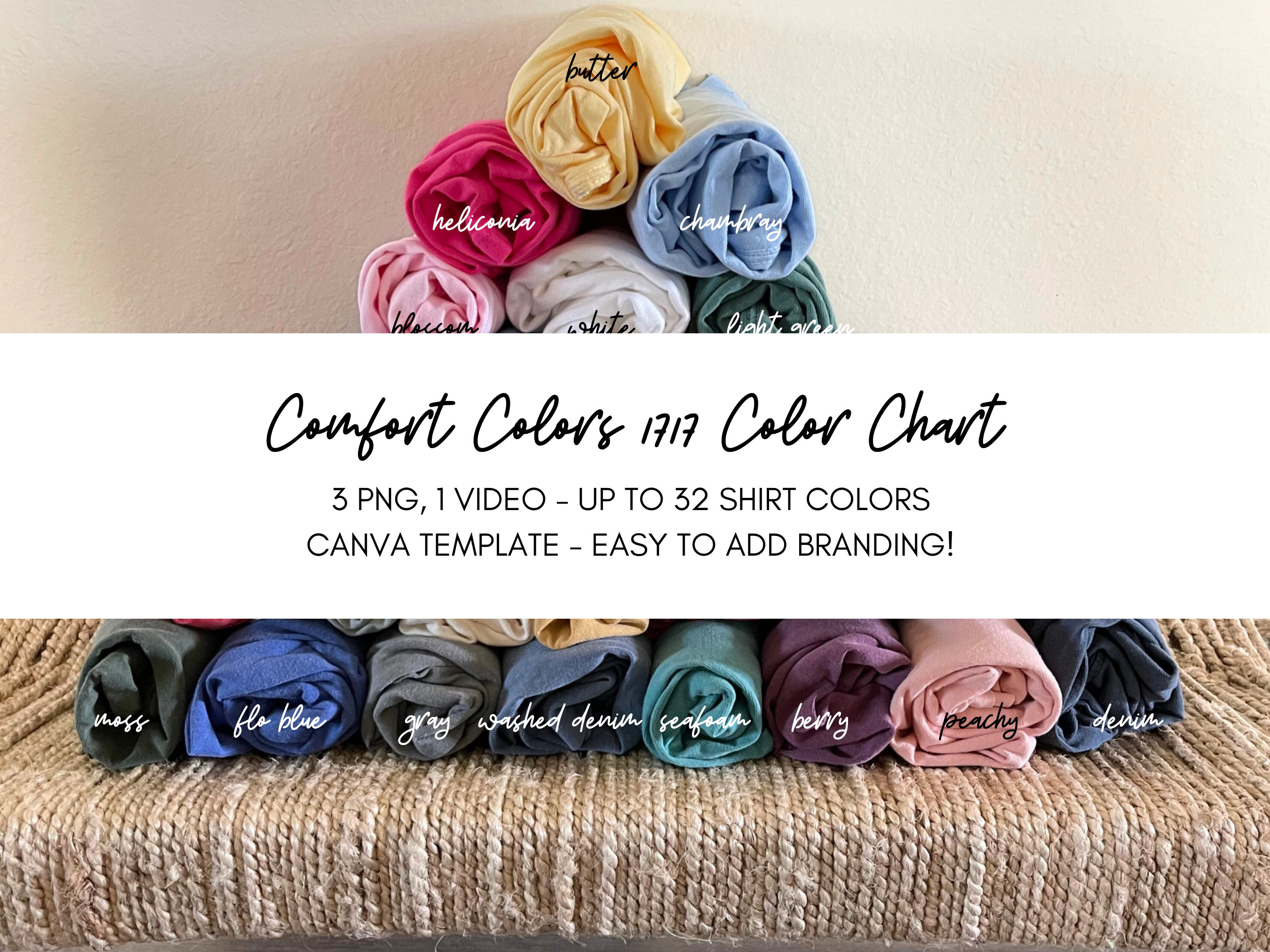 Ultimate Comfort Colors T-shirt Color Chart and Video for Stunning ...