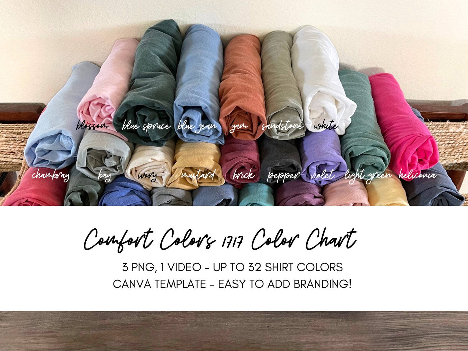 Ultimate Comfort Colors T-shirt Color Chart and Video for Stunning ...