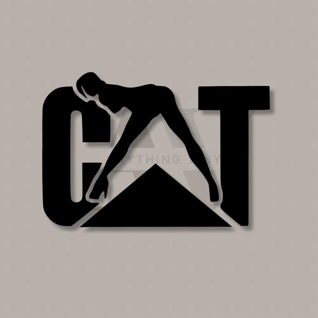 Caterpillar Logo Lady Bent Over Decal Etsy