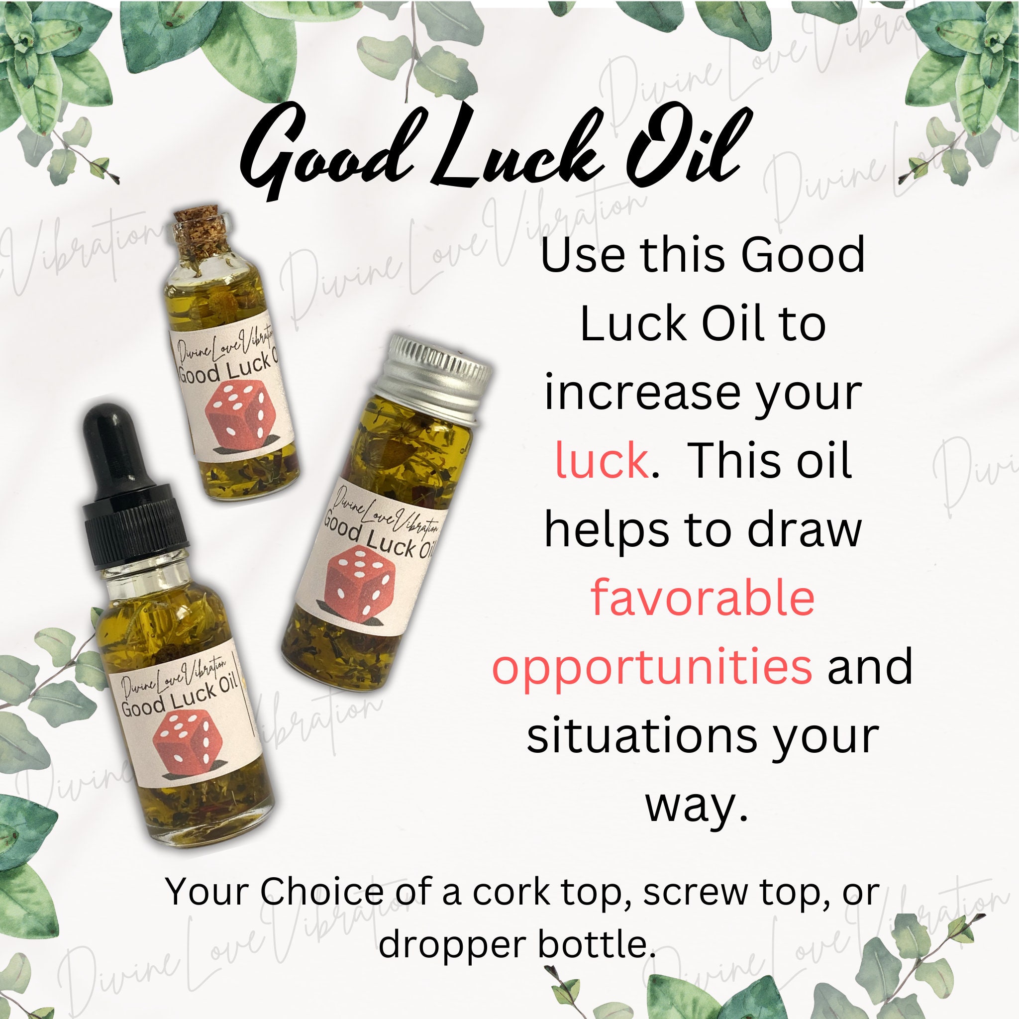 Good Luck Oil, Success Oil, Prosperity Oil, Spiritual Oil, Conjure Oil ...