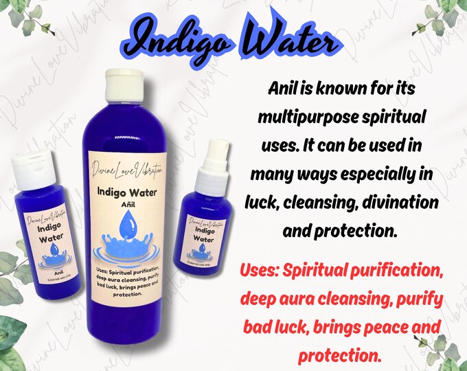Indigo Water. Blue Water, Anil, Spiritual Water, Indigo Spray ...