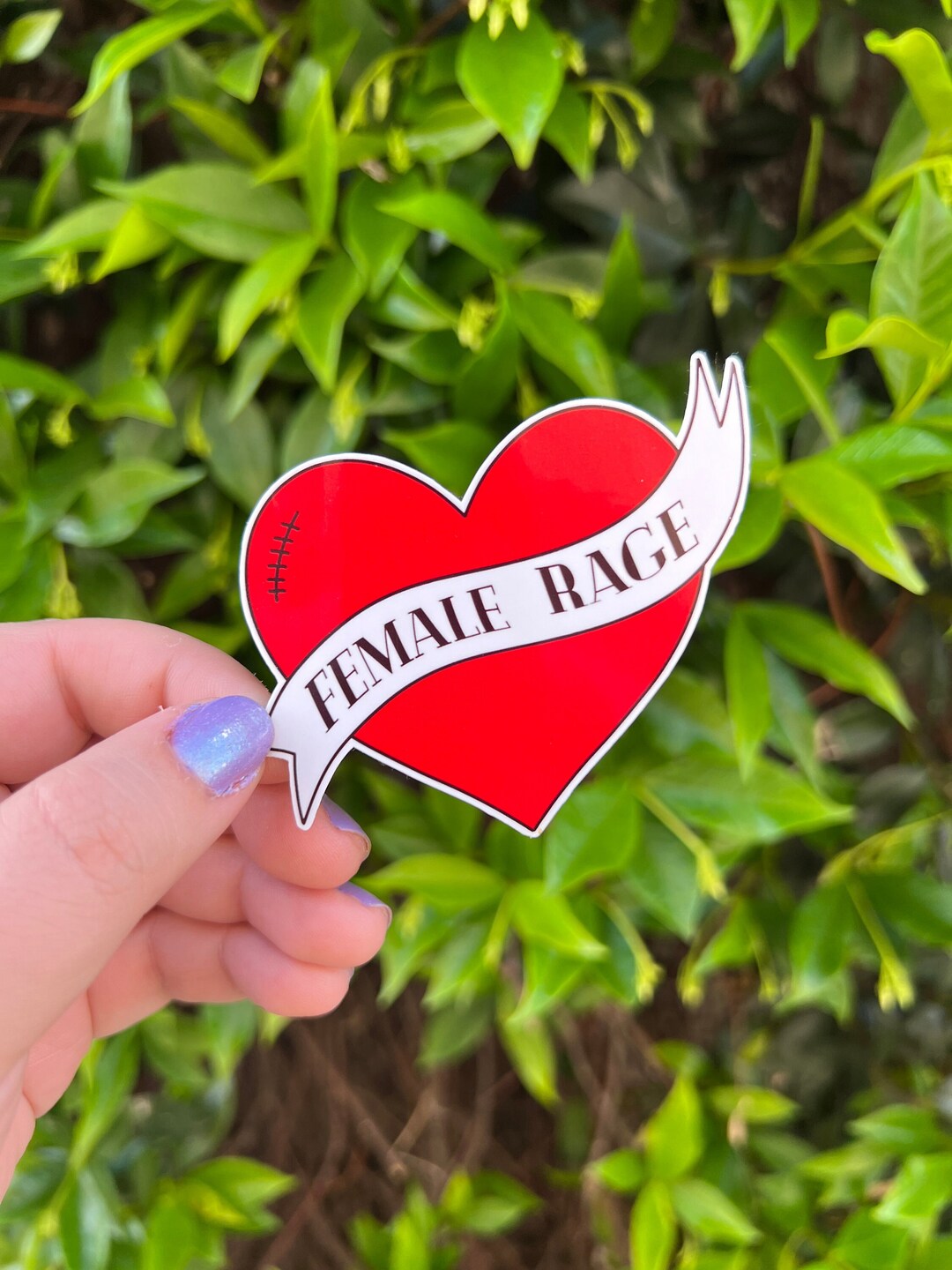 Female Rage Heart Tattoo Sticker (glossy Water Resistant) - Etsy