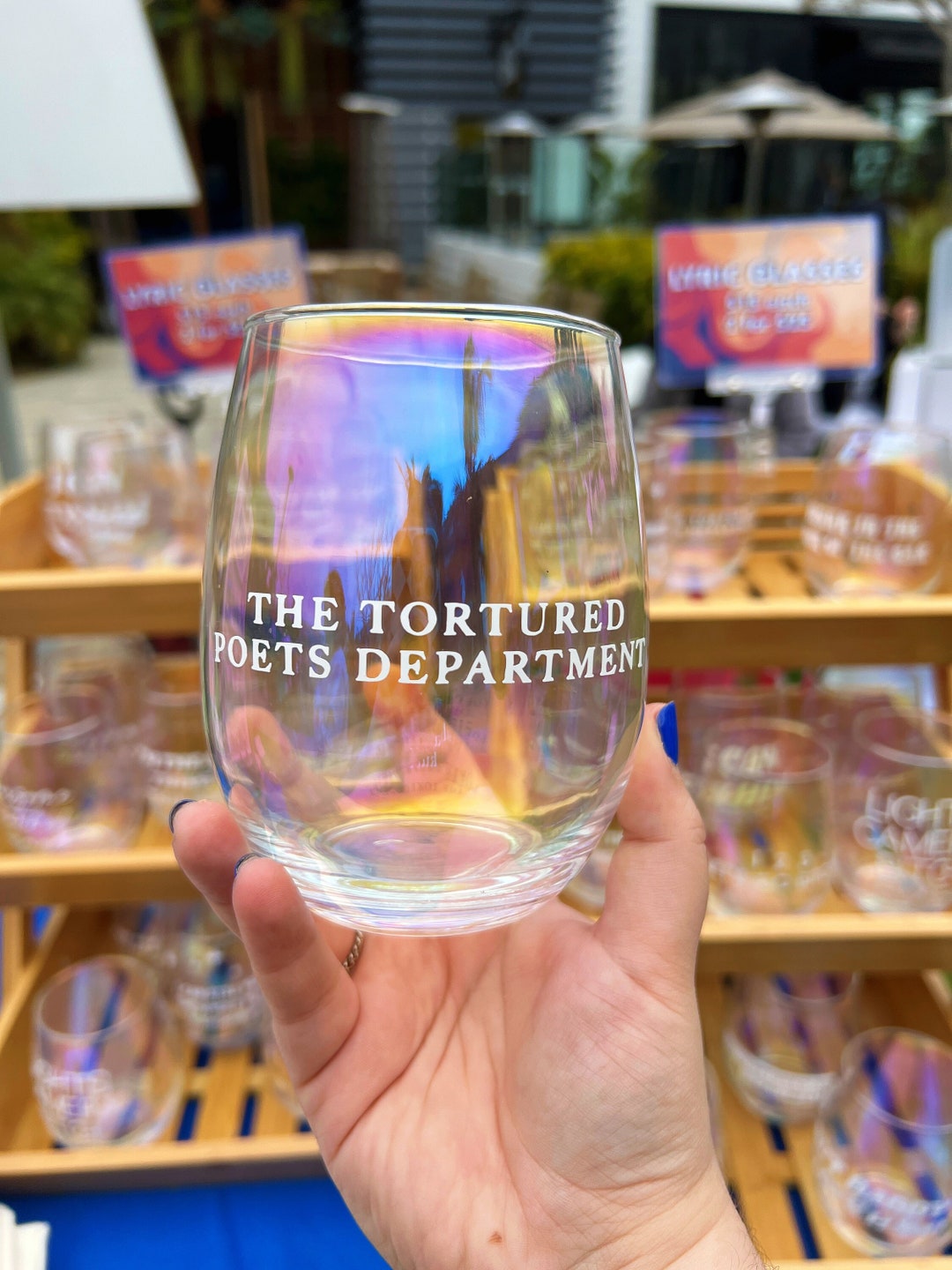Iridescent 'tortured Poets Title Logo' Wine Glass Tumbler Cup Inspired ...