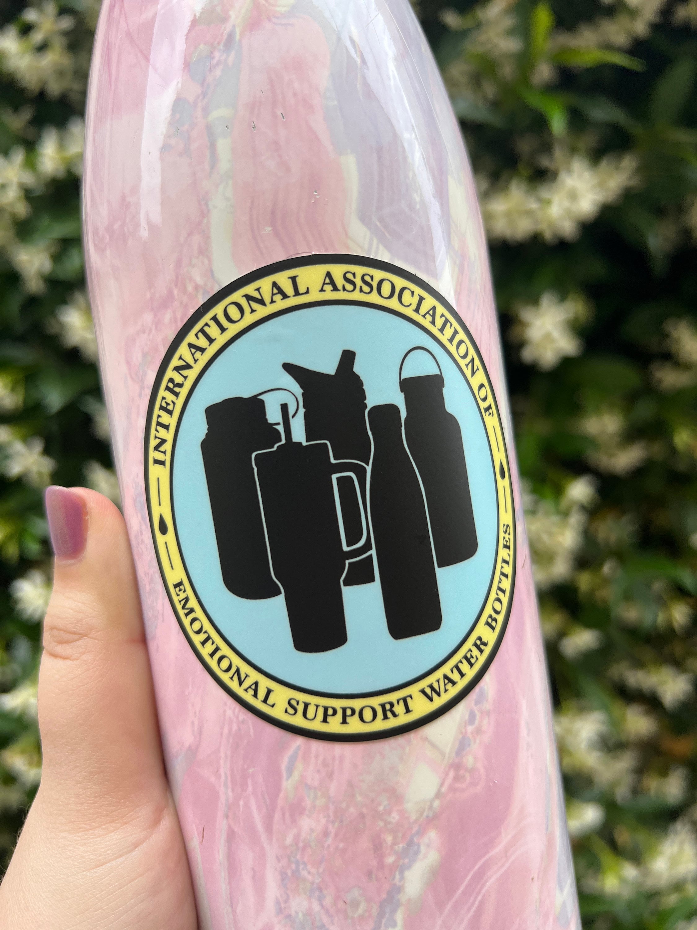 Emotional Support Water Bottle Sticker: Waterproof Matte Decal - Etsy