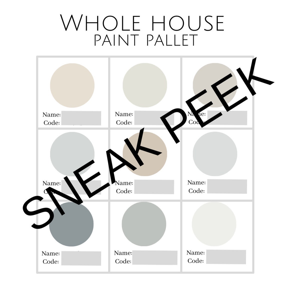 Sherwin Williams Paint Color Pallet, Whole House Color Pallet, Interior ...