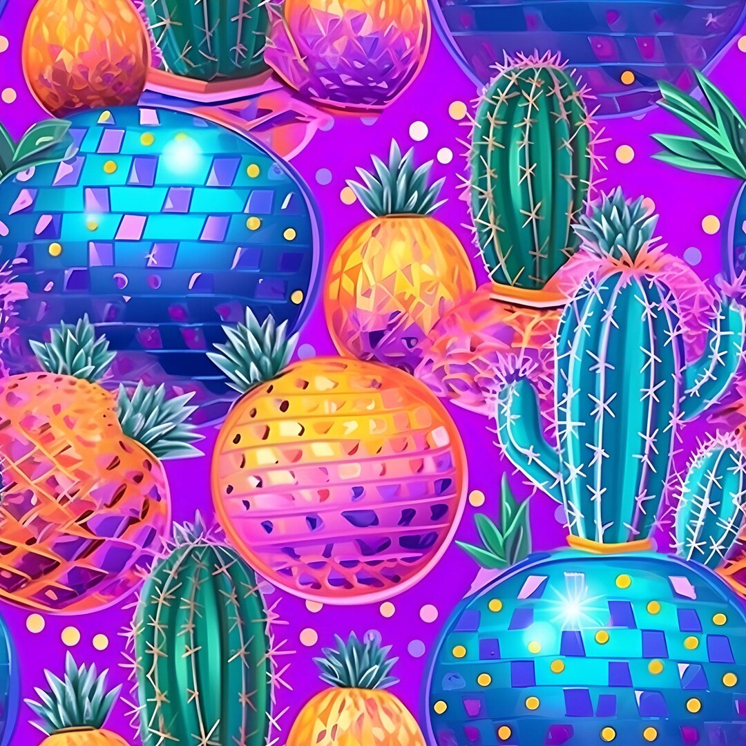 Cactus Disco Balls Repeatable Pattern - Etsy