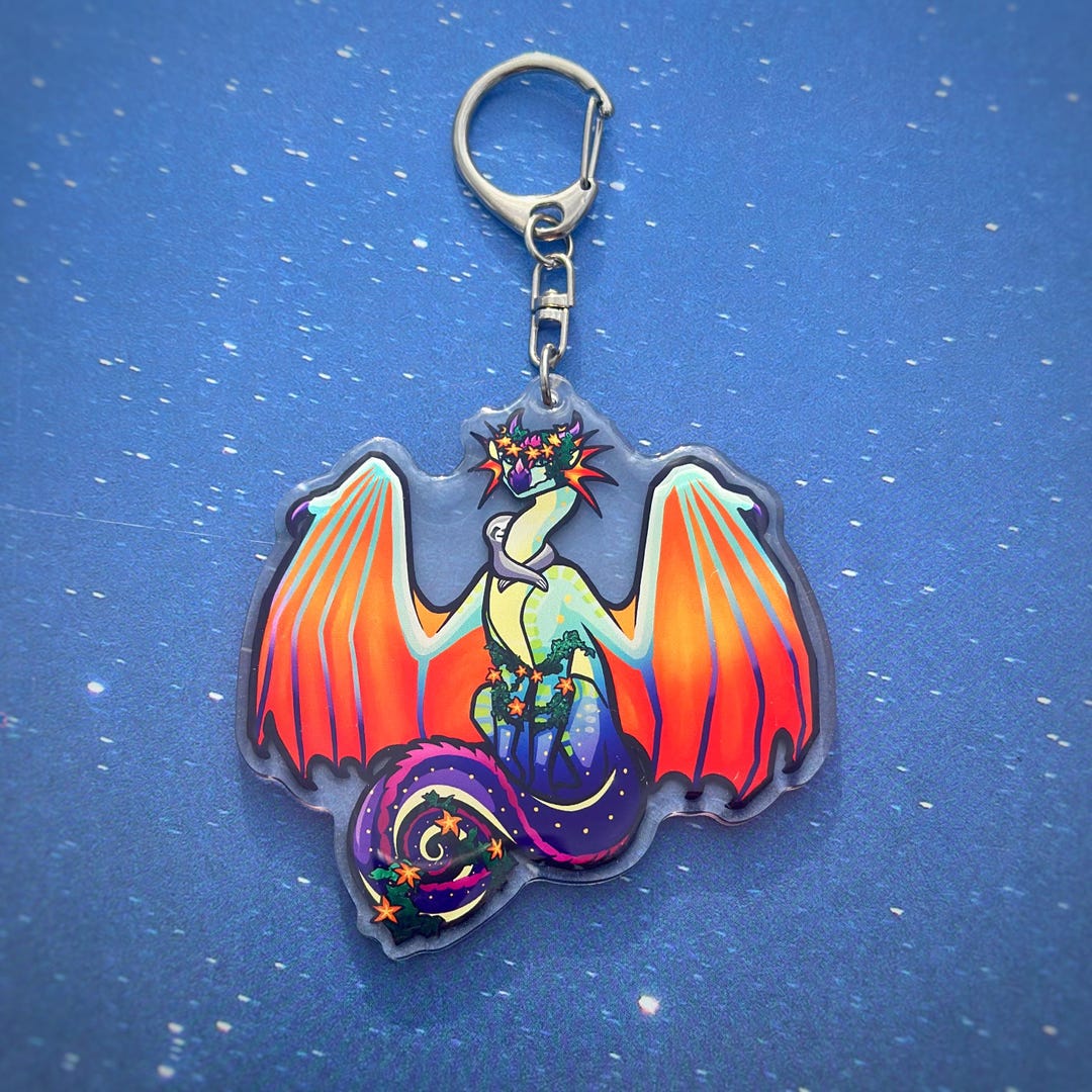 Rain Dragon Charm - 3” (76.2 Mm) Wof Keychain - Etsy