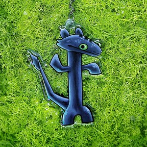 Toothless Meme Charm 3 76.2 Mm HTTYD Keychain - Etsy