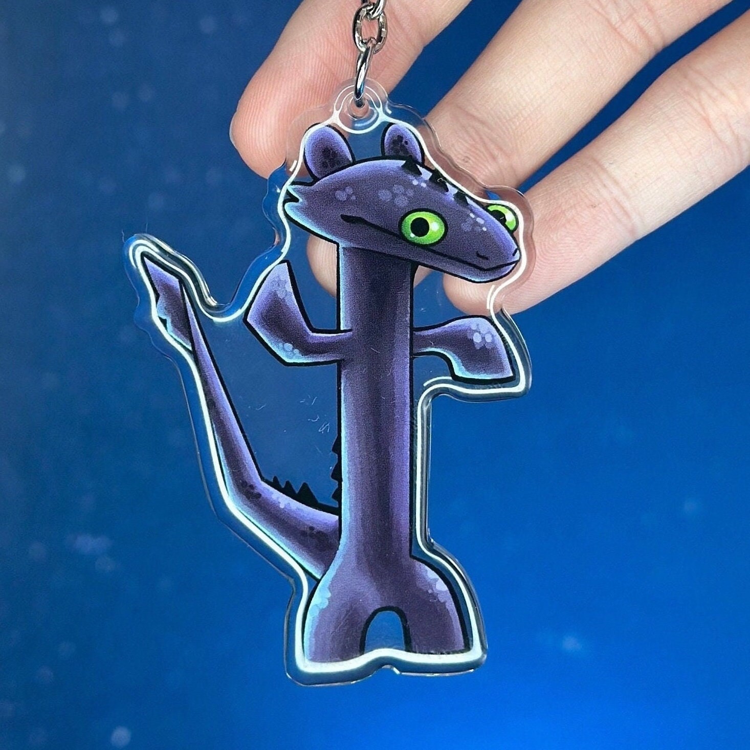 Toothless Meme Charm 3 76.2 Mm HTTYD Keychain - Etsy