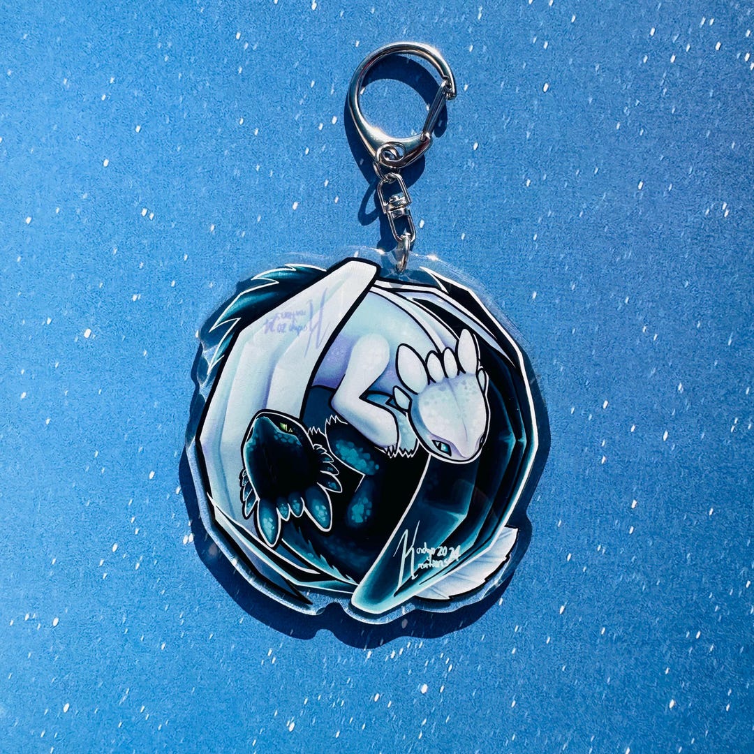 Yin Yang Dragon Charm - 3" (76.2 Mm) HTTYD Keychain - Etsy