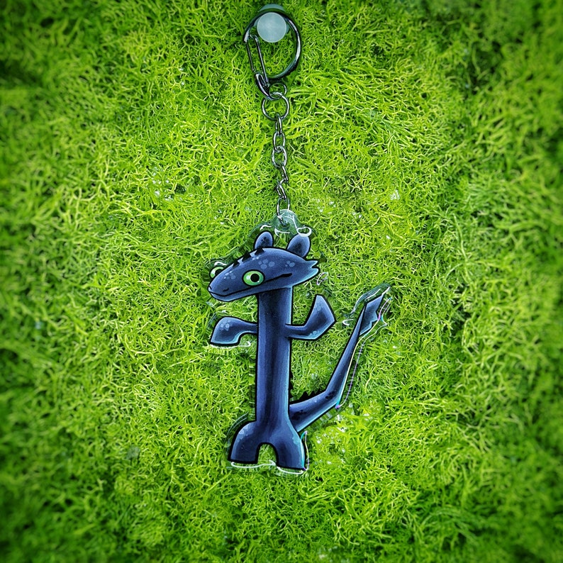 Toothless Meme Charm 3 76.2 Mm HTTYD Keychain - Etsy