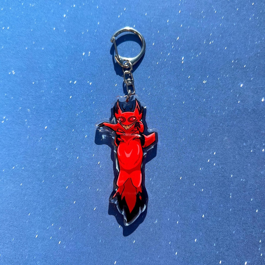 Cursed Cat Alastor Charm 3 76.2 Mm Hazbin Hotel Keychain - Etsy