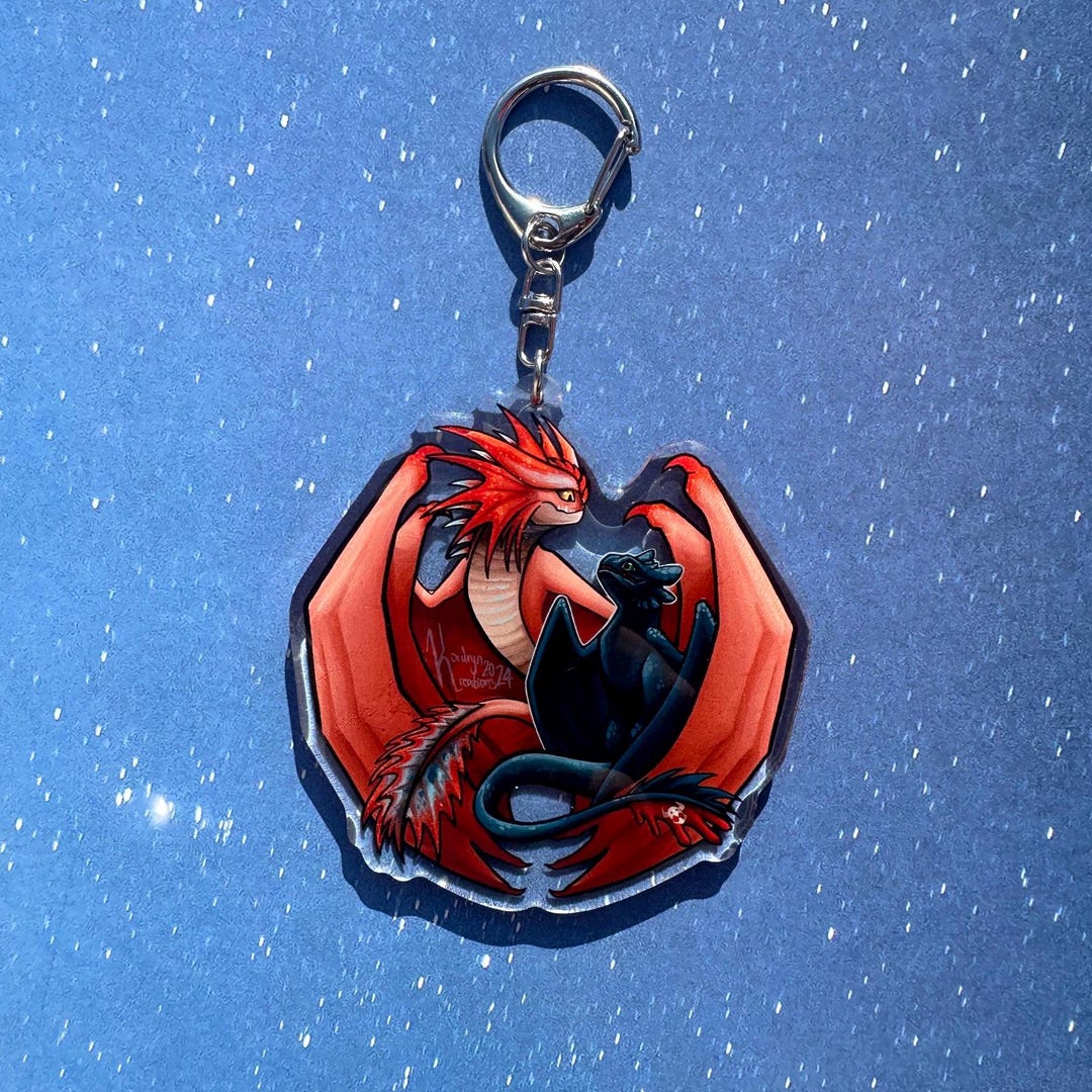 Cloudjumper & Toothless Charm 3 76.2 Mm HTTYD Keychain - Etsy