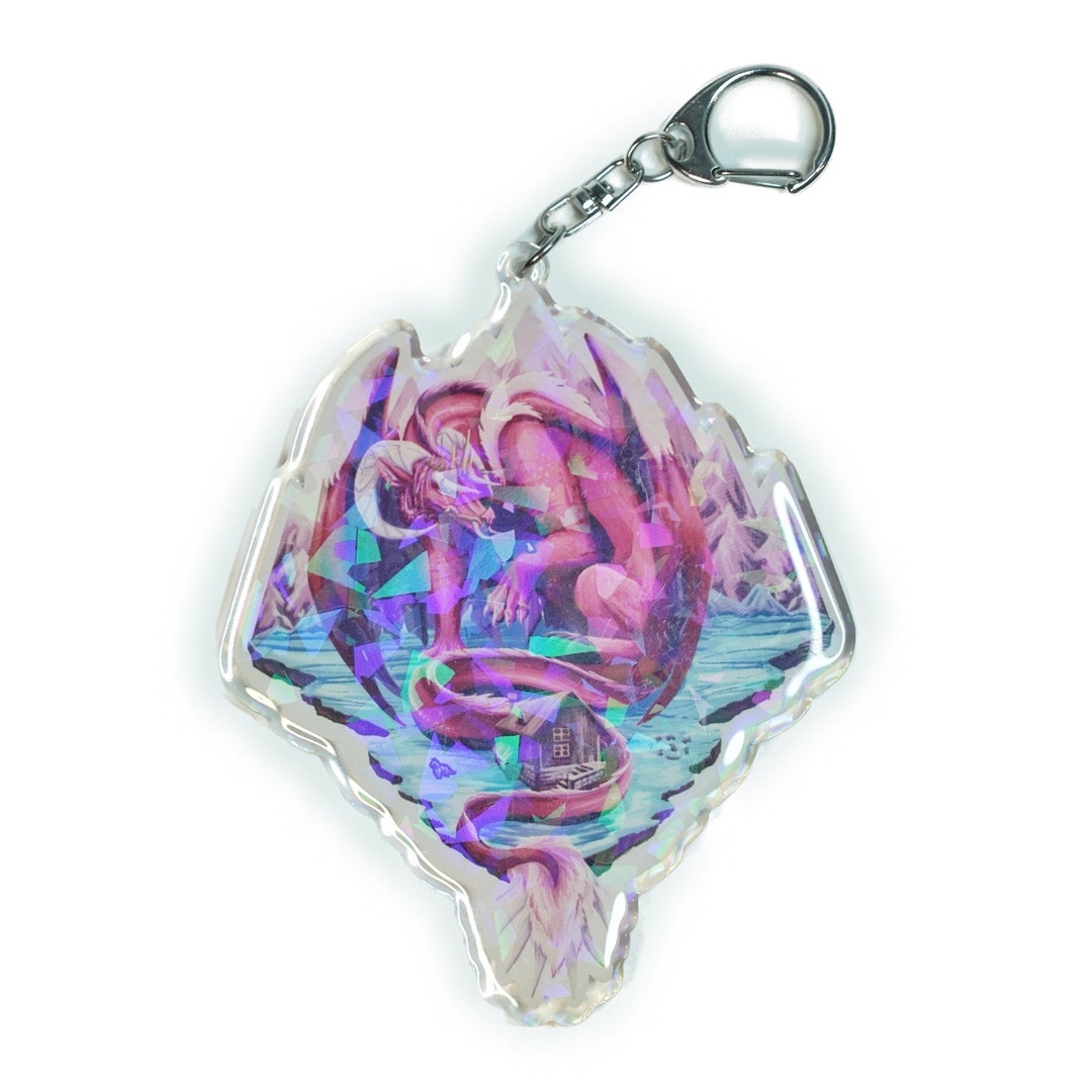 Technoblade Dragon 4 101.6 Mm Dream SMP Holographic Keychain - Etsy