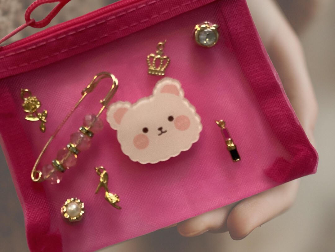 Hot Pink Kawaii Junk Mesh Pouch - Adorable Storage for Your Cute ...