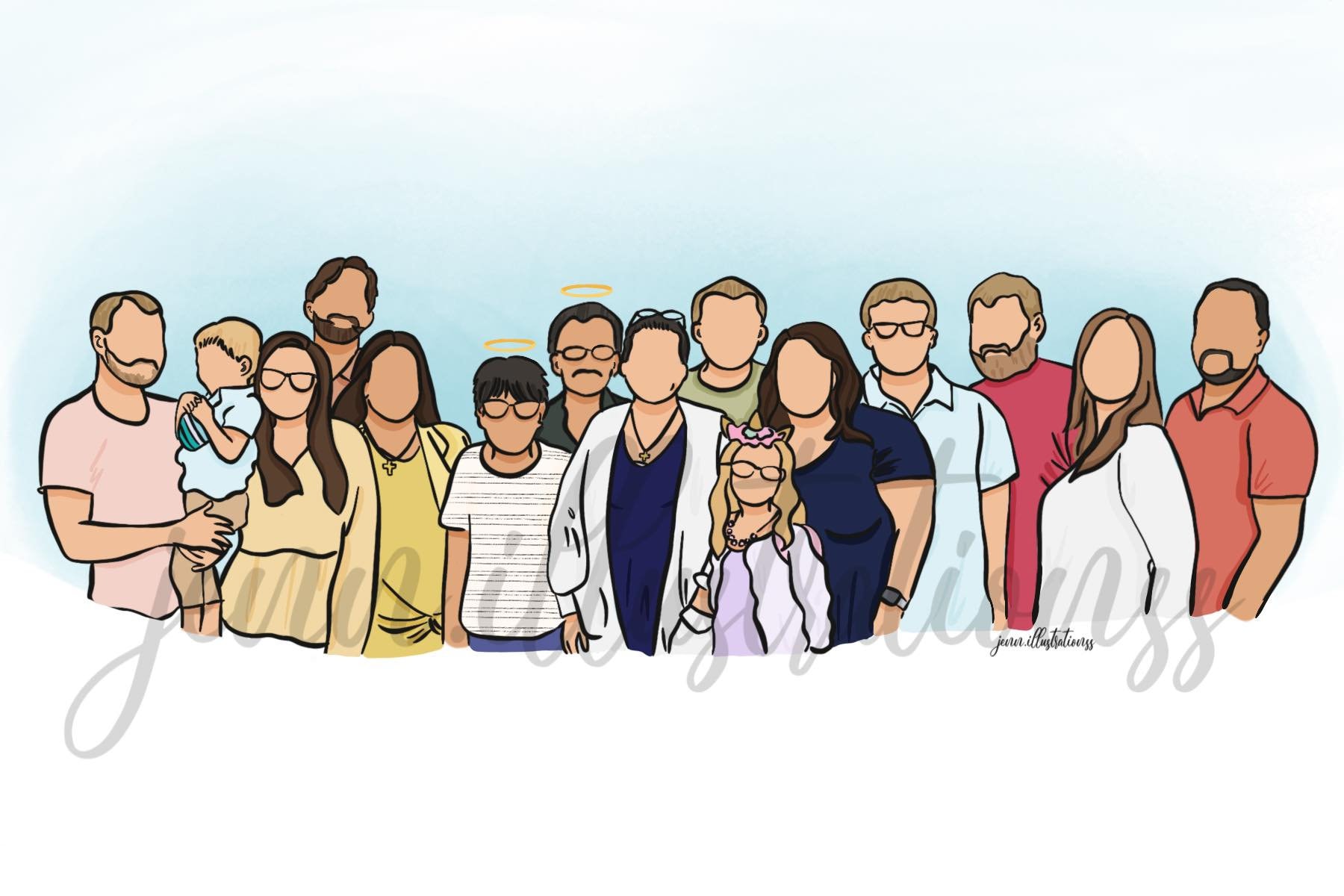 Outline Portrait, Family Portrait, Outline Art, Outline Family Picture ...