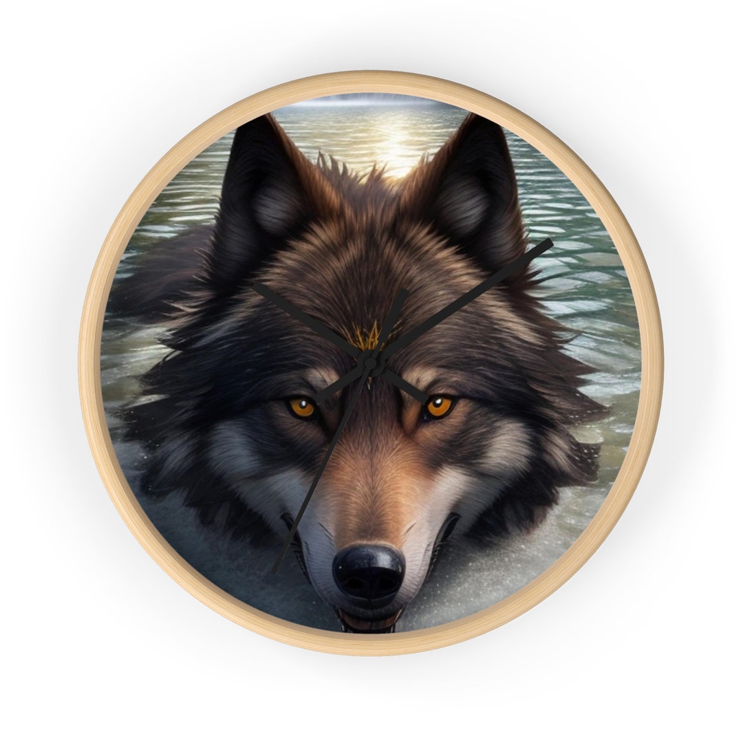 Timber Wolf Wall Clock - Etsy