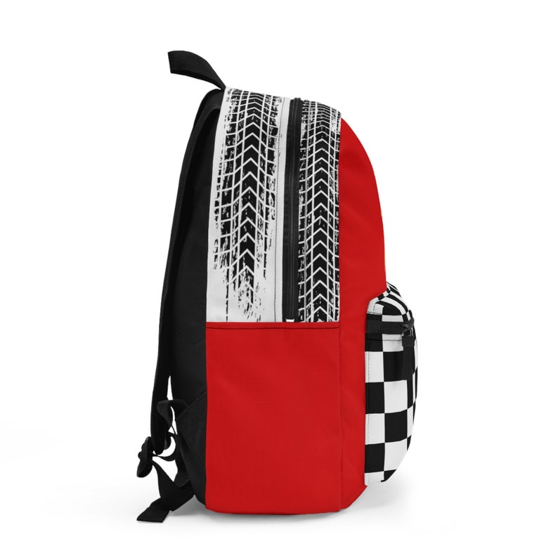 Kids Backpack Race Car Lightning Red Checker Lightning Bolt Cars Book ...
