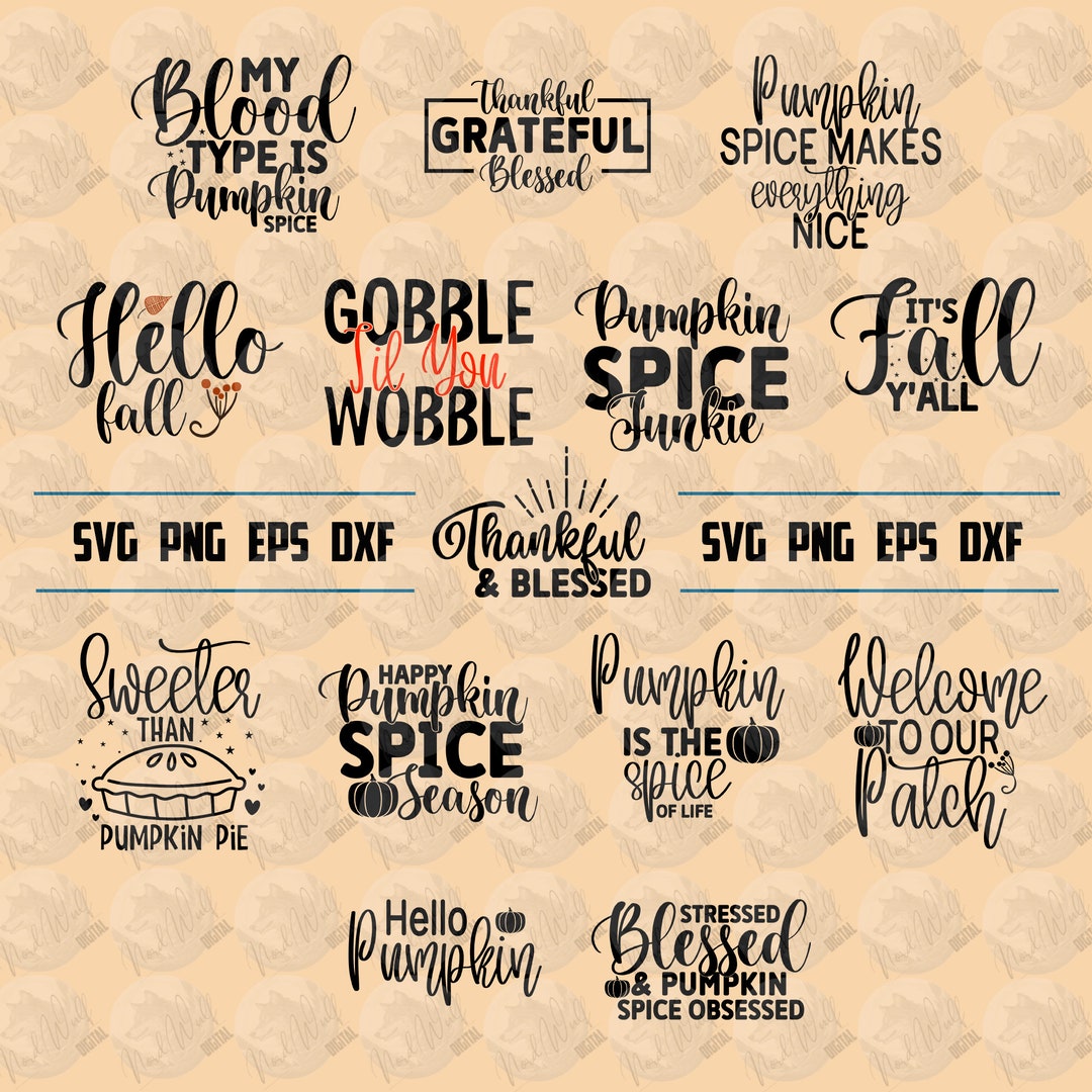 Autumn Bundle Thanksgiving SVG Bundle, Fall SVG Clipart Graphics Png ...