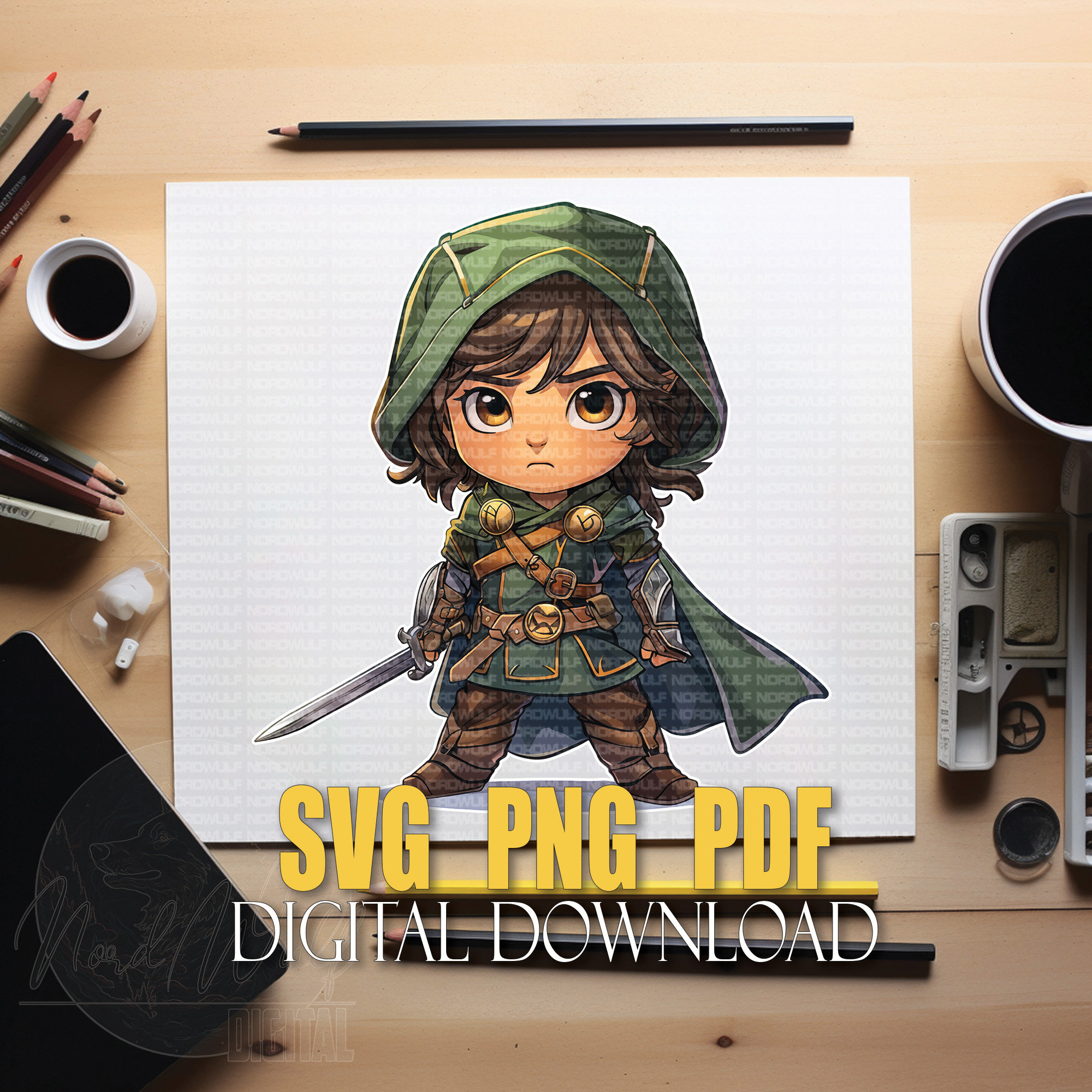 Elven Warriors Fantasy Clipart, SVG, PNG, PDF Files, Instant Download ...