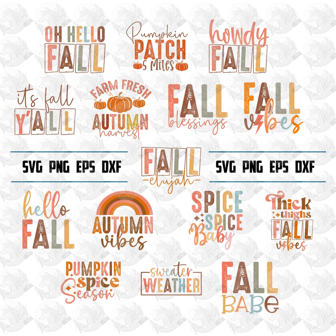 Thanksgiving SVG Autumn Bundle, Fall SVG Clipart Graphics Png Eps & Dfx ...