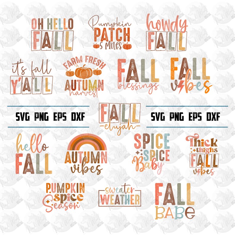 Thanksgiving SVG Autumn Bundle, Fall SVG Clipart Graphics Png Eps & Dfx ...