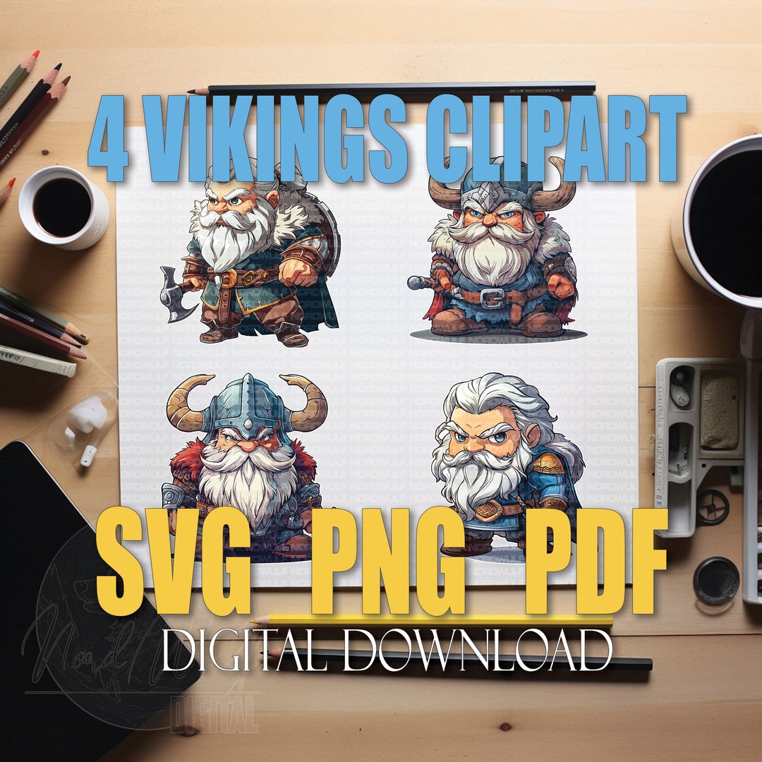 Vikings Fantasy Clipart, SVG, PNG, PDF Files, Instant Download for ...