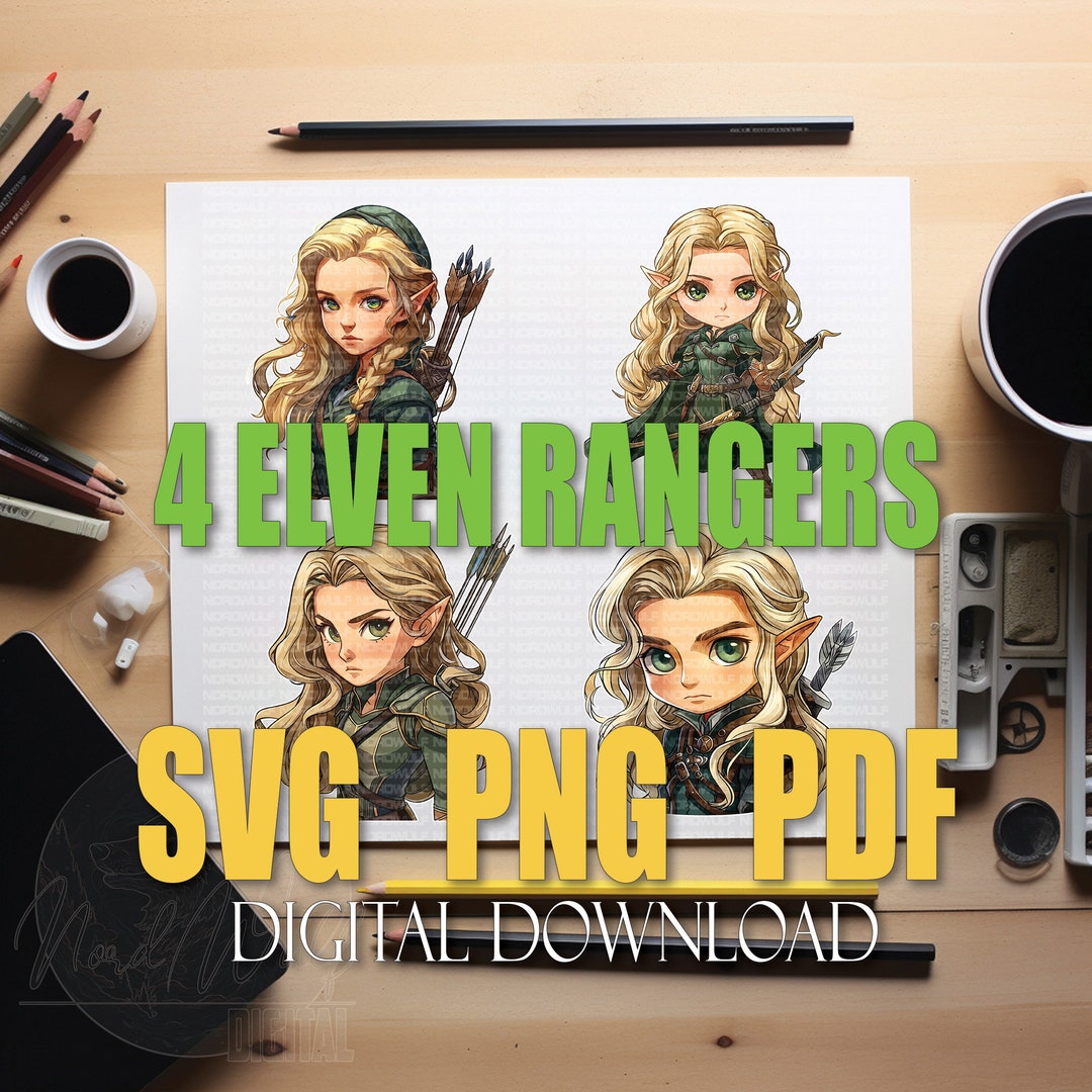 Elven Rangers Fantasy Clipart, SVG, PNG, PDF Files, Instant Download ...