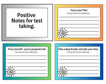 Notes of Encouragement for Standardized Testing | Positive Testing ...