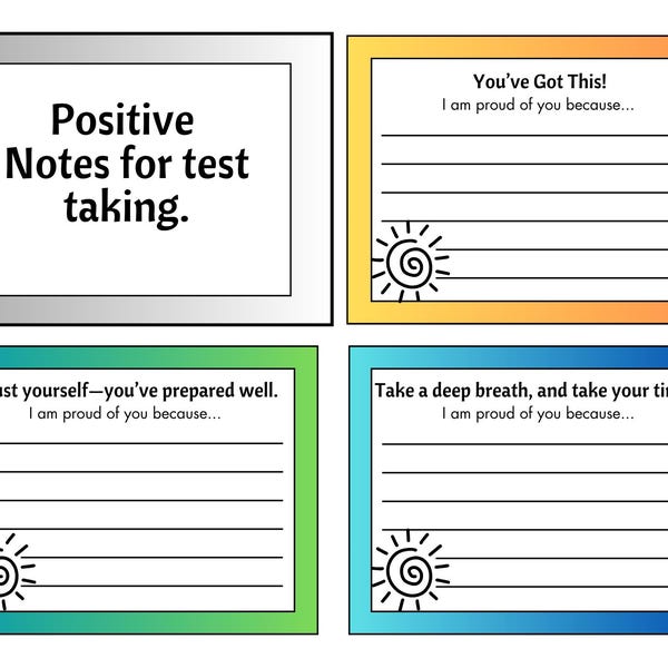 Test Encouragement Notes for Kids - Etsy