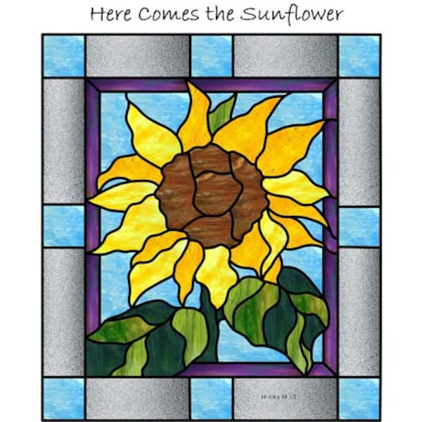 Sunflower Stained Glass Pattern - Etsy