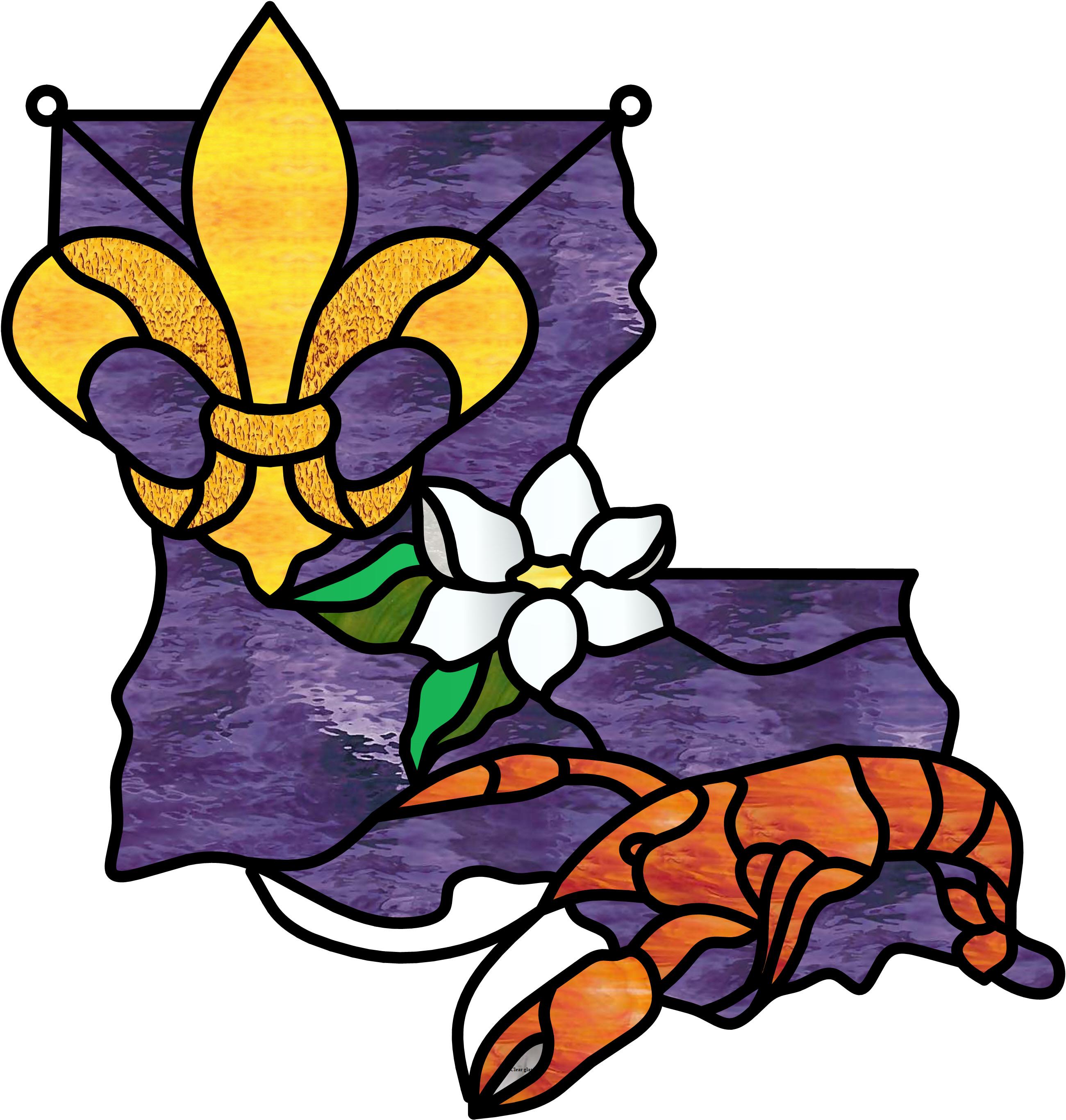 Louisiana Digital Stained Glass Pattern - Etsy
