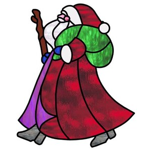 Striding Santa Stained Glass Pattern - Etsy