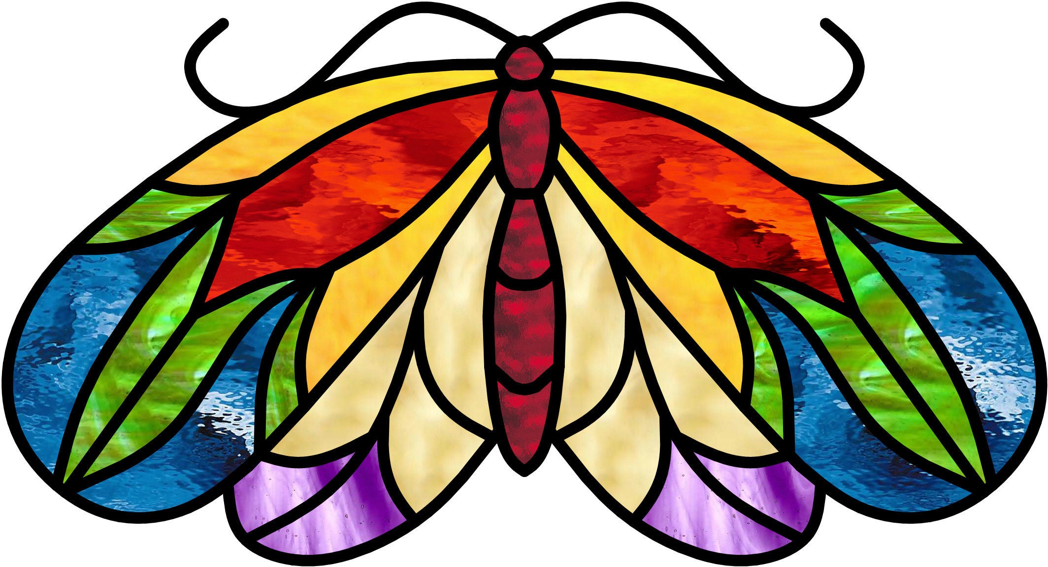 Fancy Moth Digital Stained Glass Pattern - Etsy