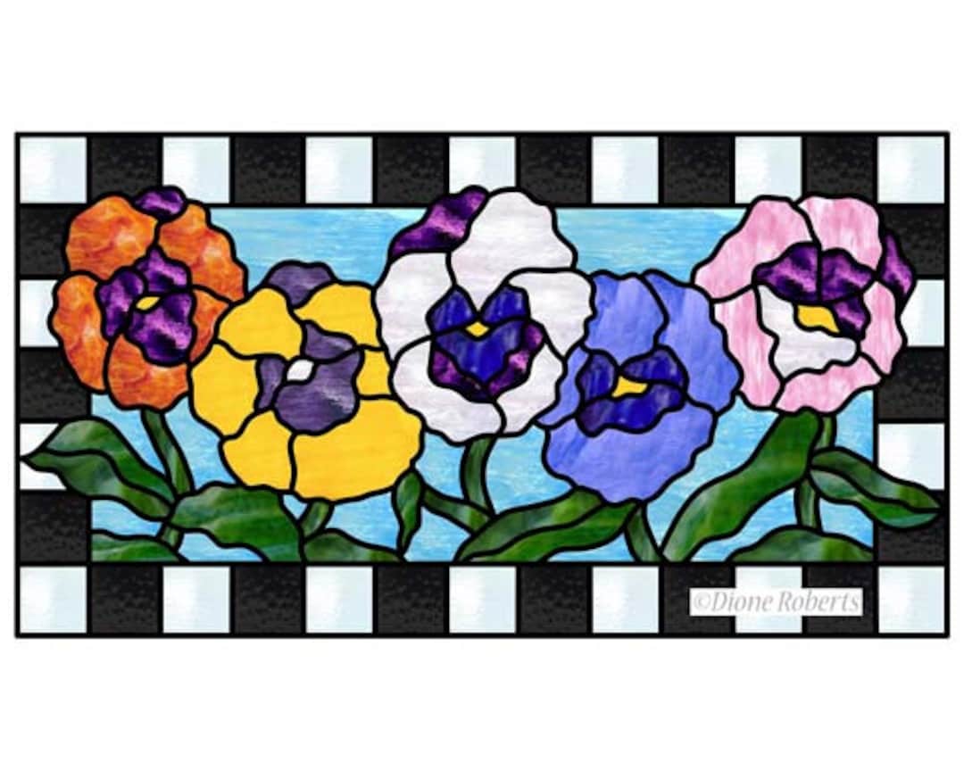 Pansy Face Stained Glass Pattern - Etsy