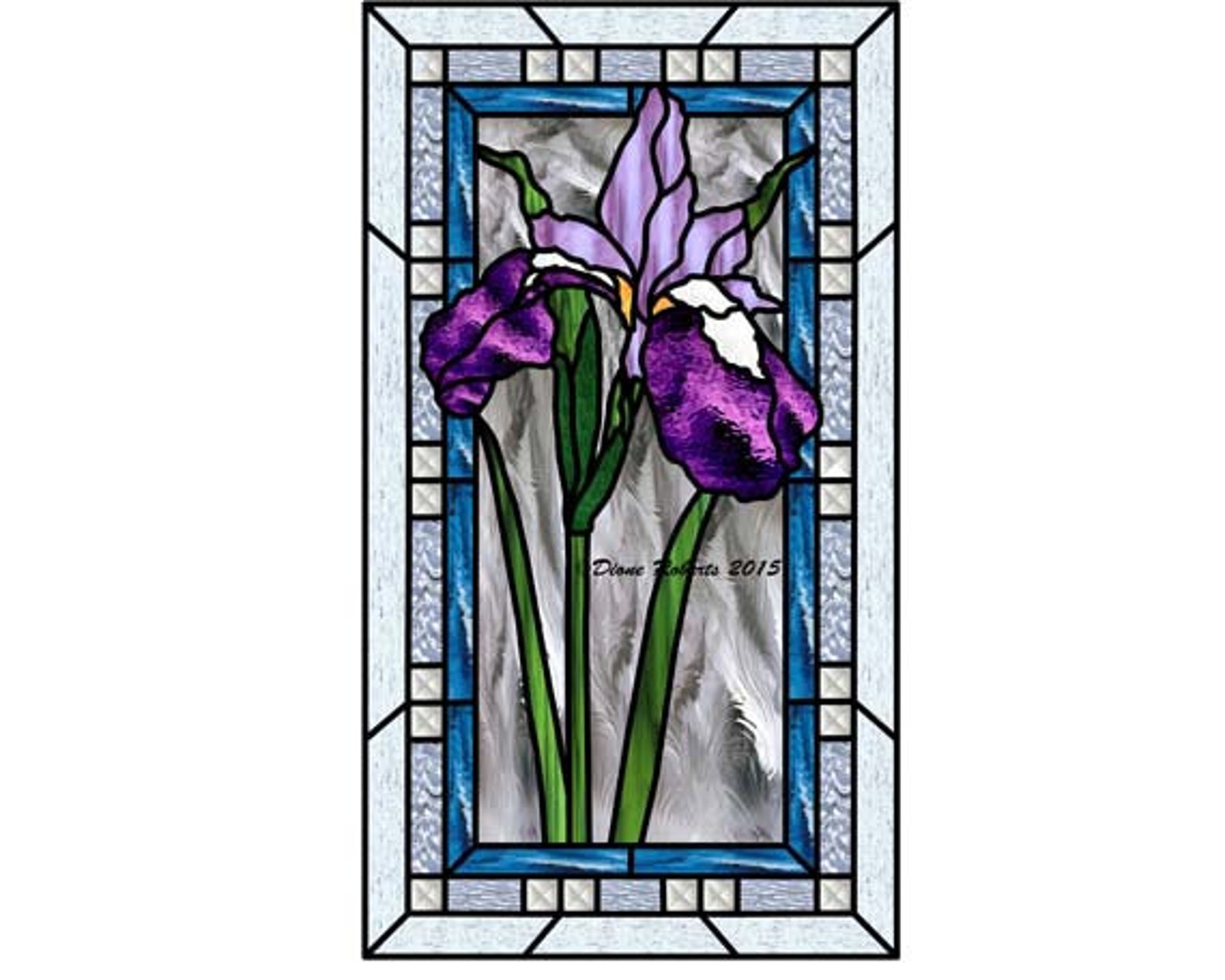 Dutch Iris Stained Glass Pattern - Etsy