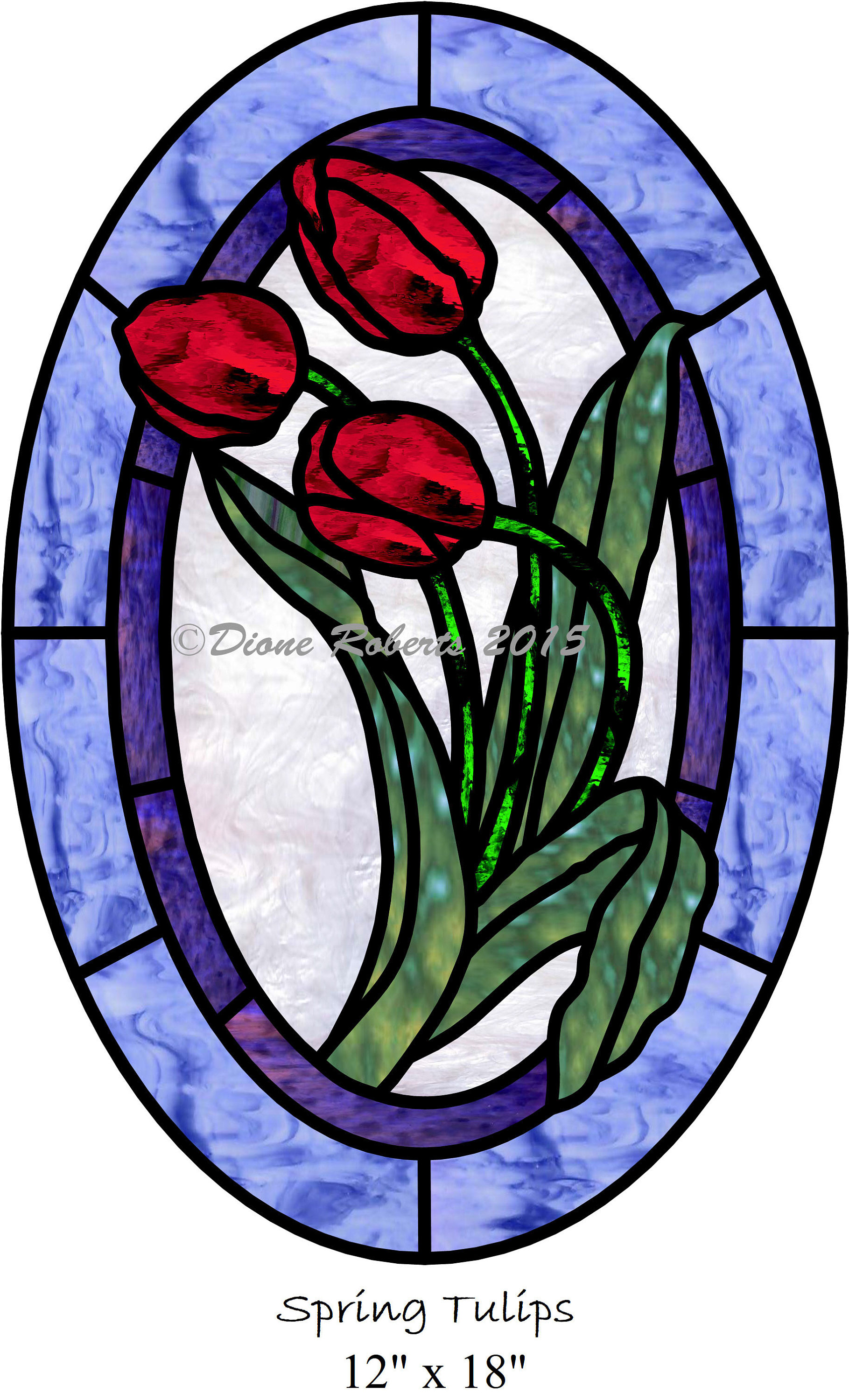 Spring Tulips Digital Download Stained Glass Pattern - Etsy