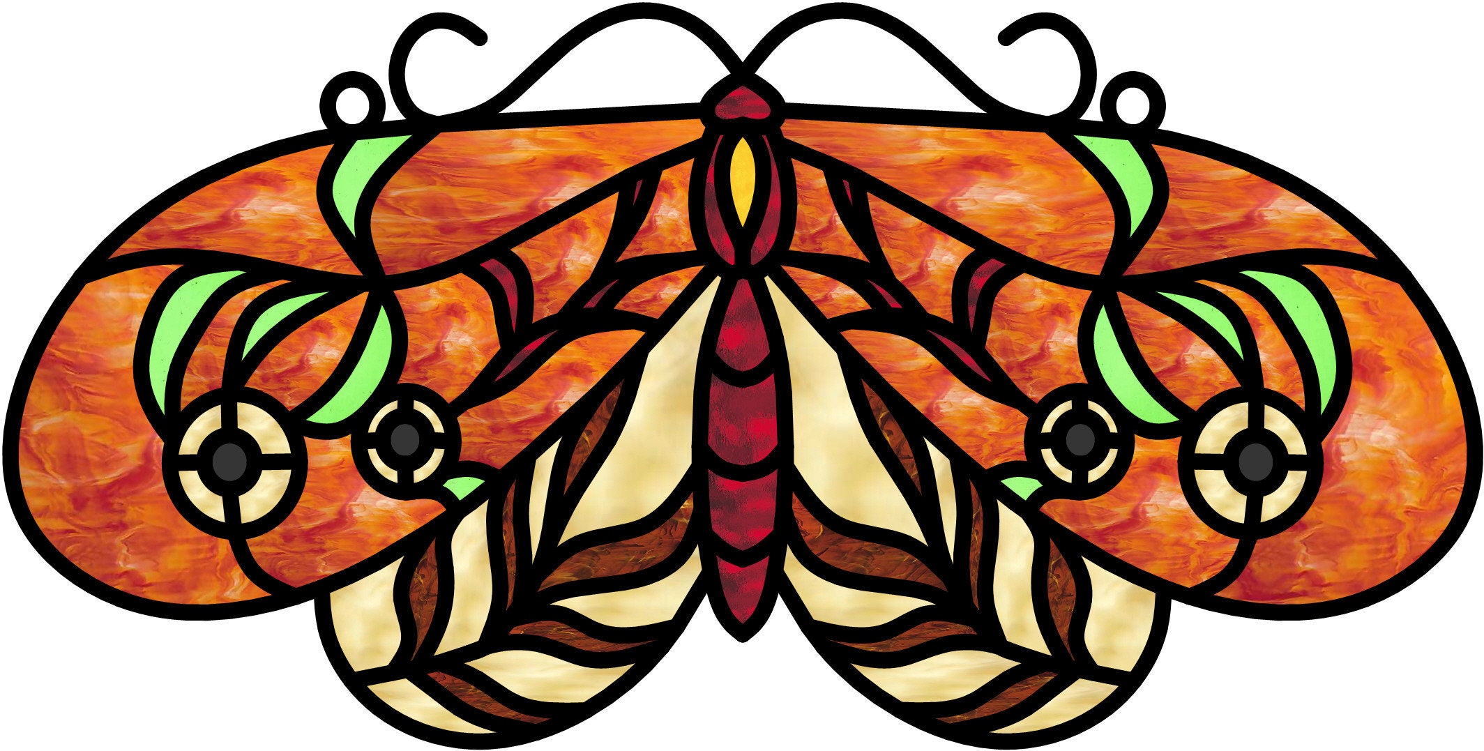 Moth Digital Stained Glass Pattern - Etsy