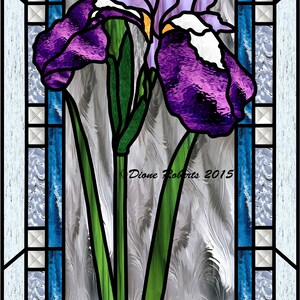 Dutch Iris Stained Glass Pattern - Etsy